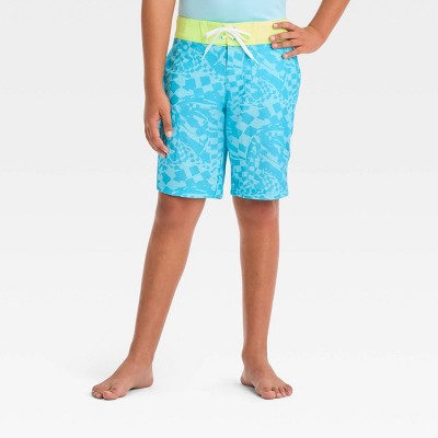 Boys' Checkered Swim Shorts - Art Class™ Blue 8 : Target