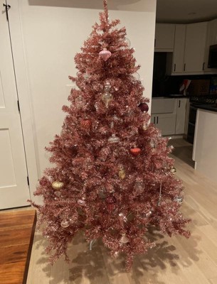 Best Choice Products 6ft Prelit Artificial Tinsel Christmas Tree ...