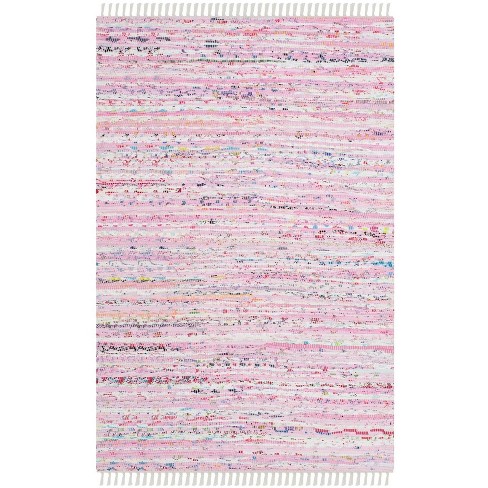 Rag Rug Rar125 Hand Woven Indoor Accent Rug - Light Pink/multi - 3'x5 ...