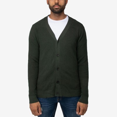 X Ray Men's Cotton Cardigan Sweater In Olive Size Large : Target