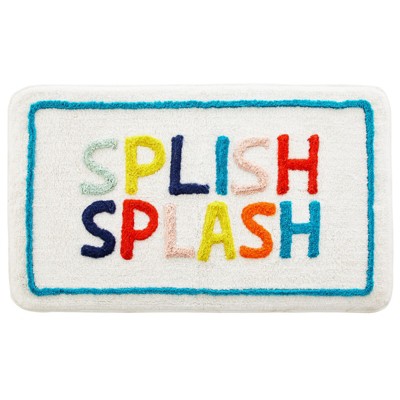 mDesign Soft Cotton Bathroom Rainbow Worded Rugs : Target