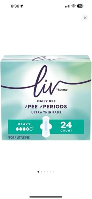 Liv By Kotex Period & Pee Heavy Absorbency Ultra Thin Pads - 24ct : Target