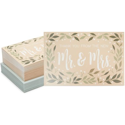 Paper Junkie 48 Pack From The New Mr And Mrs Wedding Thank You Cards ...
