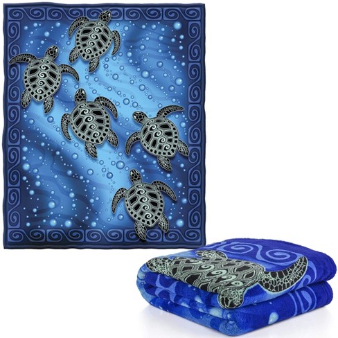 Dawhud Direct 50" X 60" Sea Turtle Fleece Throw Blanket For Women, Men ...