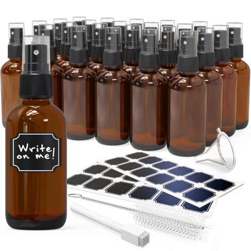 Nevlers Pack Of 24 | 4 Oz. Leakproof Amber Glass Spray Bottles : Target