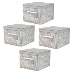 Mdesign Stackable Fabric Closet Storage Organizer Box, 6 Pack : Target