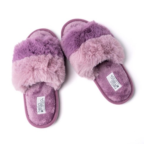 Hello Mello Women's Cotton Candy Puff Slippers Grape Puff, Medium/large ...