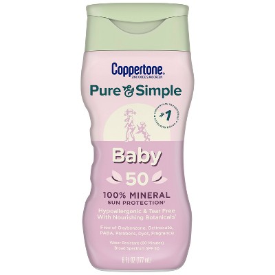 Coppertone Pure & Simple Baby Mineral Sunscreen - Spf 50 - 6 Fl Oz : Target