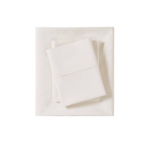 California King 200 Thread Count Cotton Peached Percale Sheet Set Ivory ...