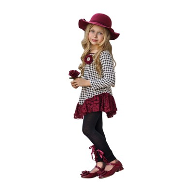 Girls Braided Plaid Lace Trim Tunic & Legging Set - Mia Belle Girls ...