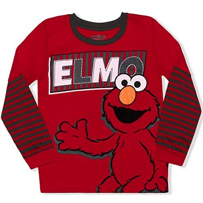 Sesame Street Boy's Elmo Graphic Printed Long Sleeve T-shirt - Tango ...