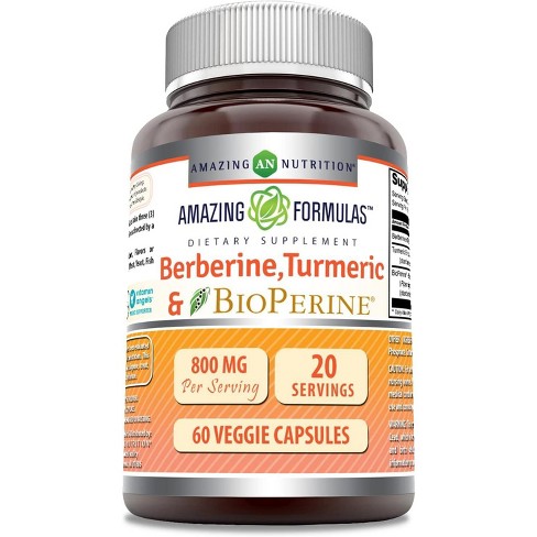 Amazing Formulas Berberine Turmeric & Bioperine 800 Mg 60 Veggie ...