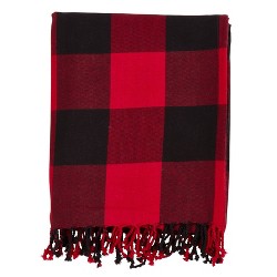 Buffalo Plaid Throw Blanket Black - Saro Lifestyle : Target