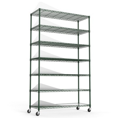 Nicbex 82.00" 7-tier Bookshelf With Adjustable Shelves & Wheels ...