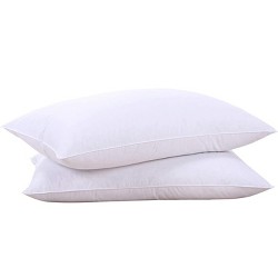 Peace Nest Quilted Gusseted Goose Feather Down Pillow Set Of 2, Oval ...