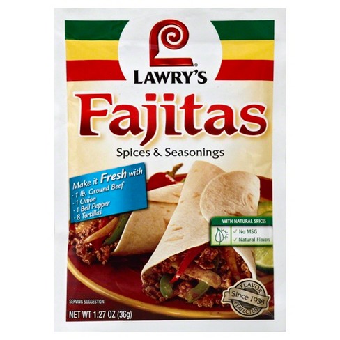 Lawry's Spices & Seasonings Fajita - Case Of 12 - 1.27oz : Target