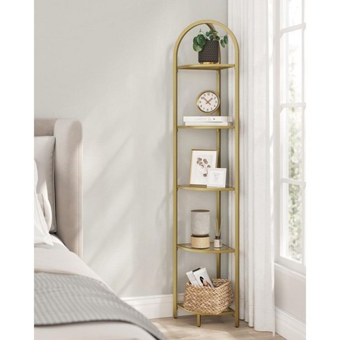 5-tier Corner Shelf Stand, Corner Bookshelf, Bathroom Organizer, Plant ...