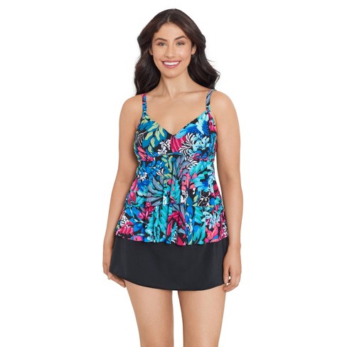 Women's Trimshaper Rylee Tankini Swimsuit Top - Garden Delight : Target