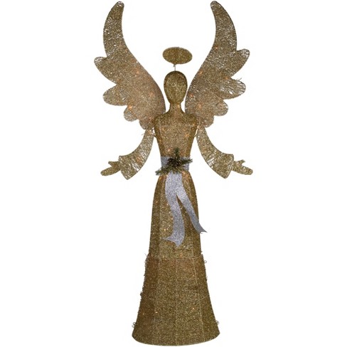 Northlight Lighted Golden Angel Christmas Decoration - 68" - Clear ...