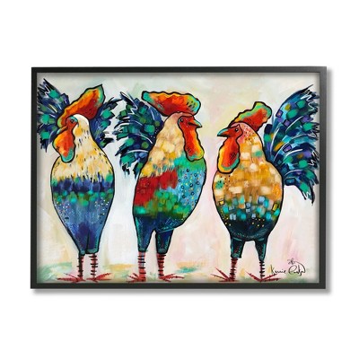 Stupell Bold Patterned Chicken Hens Framed Giclee : Target