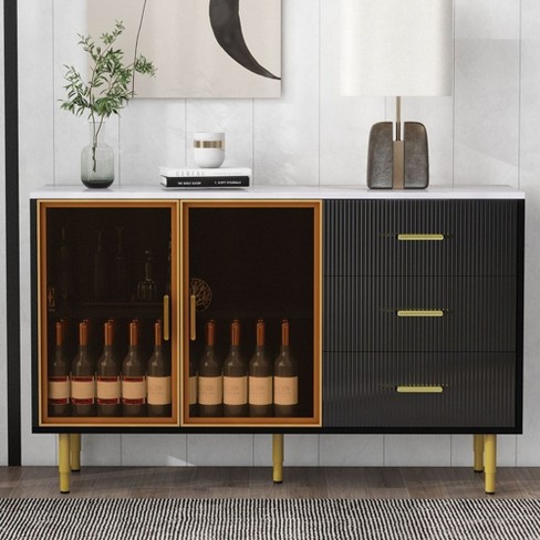 60'' Sideboard Buffet Cabinet,freestanding Storage Cabinet With 3 ...