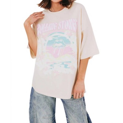 Women's Rolling Stones Far Out Graphic Band Tee - Fantastic Fawn : Target