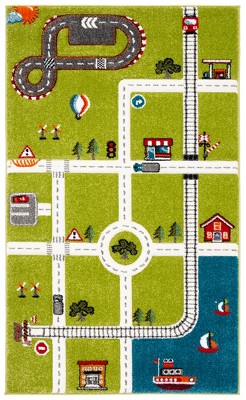 Carousel Kids Crk192 Power Loomed Area Rug - Green/ivory - 5'3"x7'6 ...