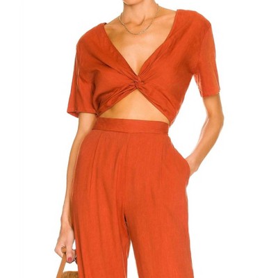 Women's Linen Twist Top - Monrow : Target