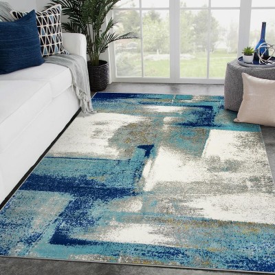 Luxe Weavers Modern Abstract Marble Area Rug, Blue 9x12 : Target