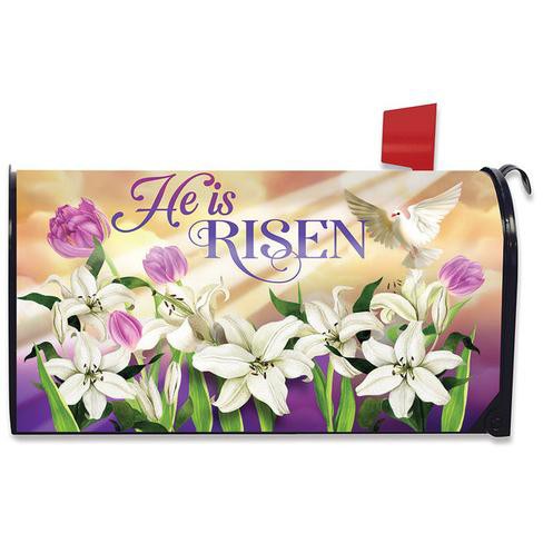 He Is Risen Lillies Easter Magnetic Mailbox Cover Religious Floral ...