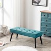 Westintrends Velvet Tufted Bedroom Bench For Living Room & Entryway ...