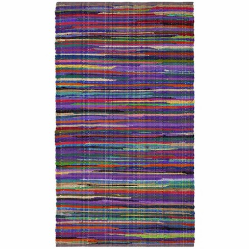 Rag Rug Rar240 Hand Woven Indoor Area Rug - Purple/multi - 4'x6 ...