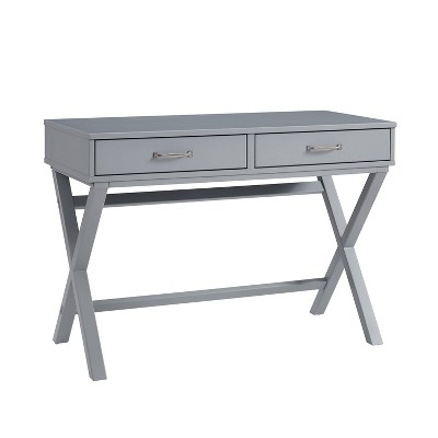 Tracey Transitional Writing Desk With Drawer Gray - Linon : Target
