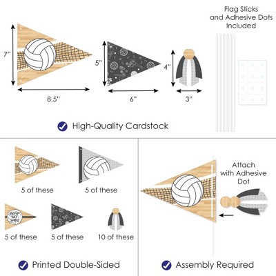 Big Dot Of Happiness Bump, Set, Spike - Volleyball - Triangle Baby ...