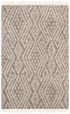Kilim Klm518 Hand Loomed Wool Area Rug - Black/cream- 4' X 6 ...