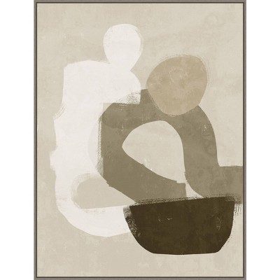 32" X 42" Blockway Ii By Sozi Framed Canvas Wall Art Print - Amanti Art ...