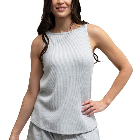 Hello Mello Women’s Cuddleblend Lounge Pajama Tank Top Gray, Large : Target