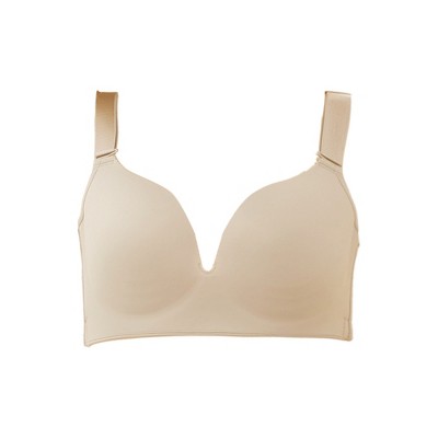Allegra K Women's Adjustable Straps Full Coverage Push Up Bras Beige 80 ...