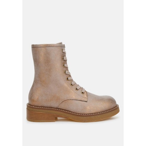 Clover Faux Leather Lace Up Boots : Target