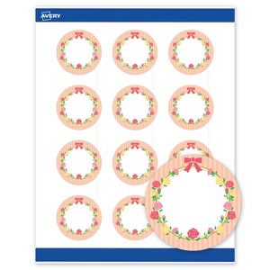 Avery® Matte 2" Diameter Labels, Gold Frame w/Roses, 240ct : Target