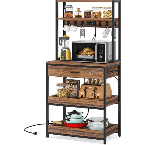 Tribesigns 5-tier Freestanding Kitchen Rack Rustic Brwon : Target