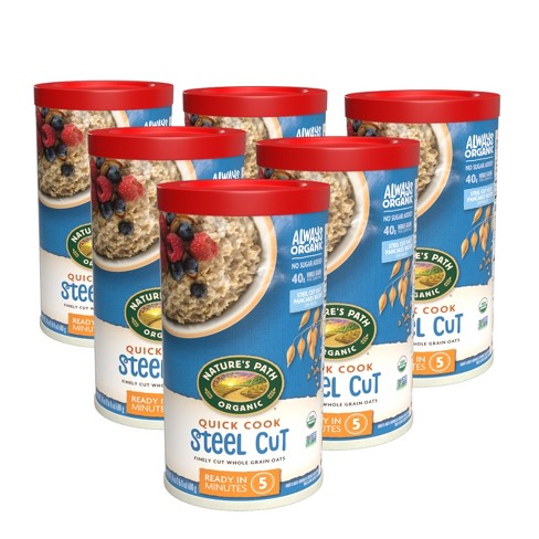 Nature's Path Organic Quick Cook Steel Cut Oatmeal 6pk/144oz : Target