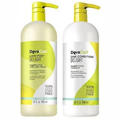 Devacurl Delight Low-poo Cleanser & One Condition Liter Duo Set (32 Oz ...