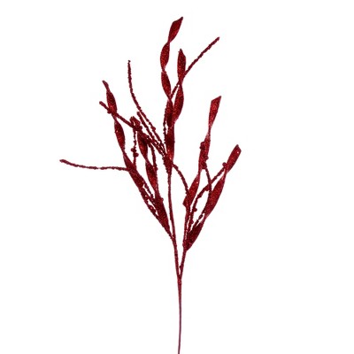 Vickerman 34" Red Wavy And Spiral Glitter Spray, 6 Per Bag. : Target