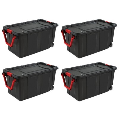 Sterilite Footlocker, Stackable Wheeled Storage Bin With Handle And ...