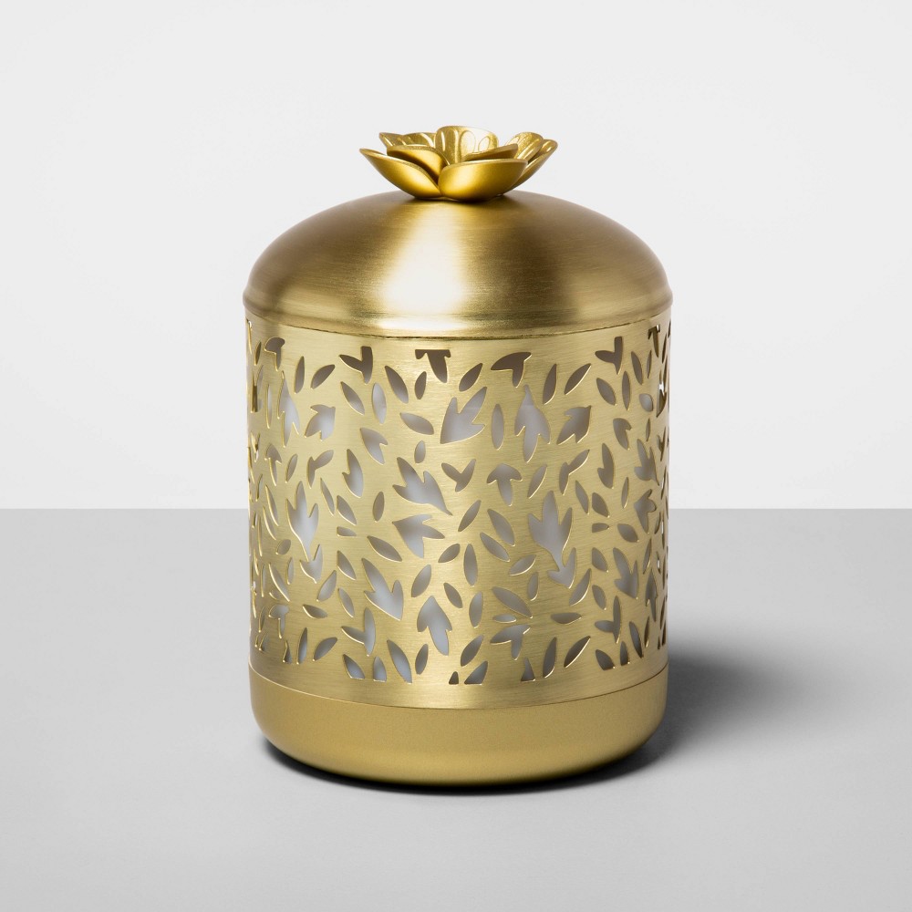 200ml Metal Flower Cutout Color-Changing Oil Diffuser Gold - Opalhouse ...