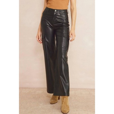 Women's Faux Leather Cargo Pant - Entro S : Target