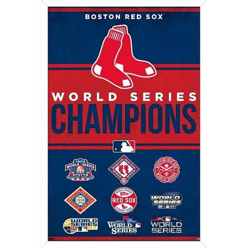 Trends International Mlb Boston Red Sox - Champions 23 Framed Wall Poster Prints White Framed ...