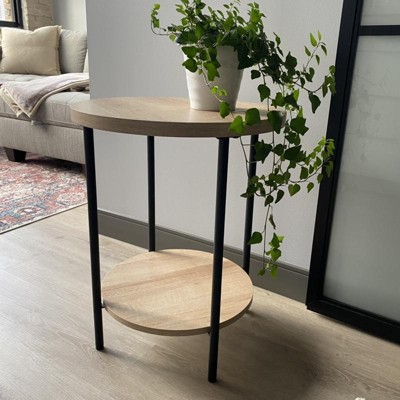 Wood And Metal Round End Table - Room Essentials™ : Target