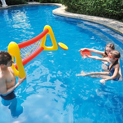 Pool Central 51" Inflatable Swimming Pool Frisbee Game Set - Red/yellow ...